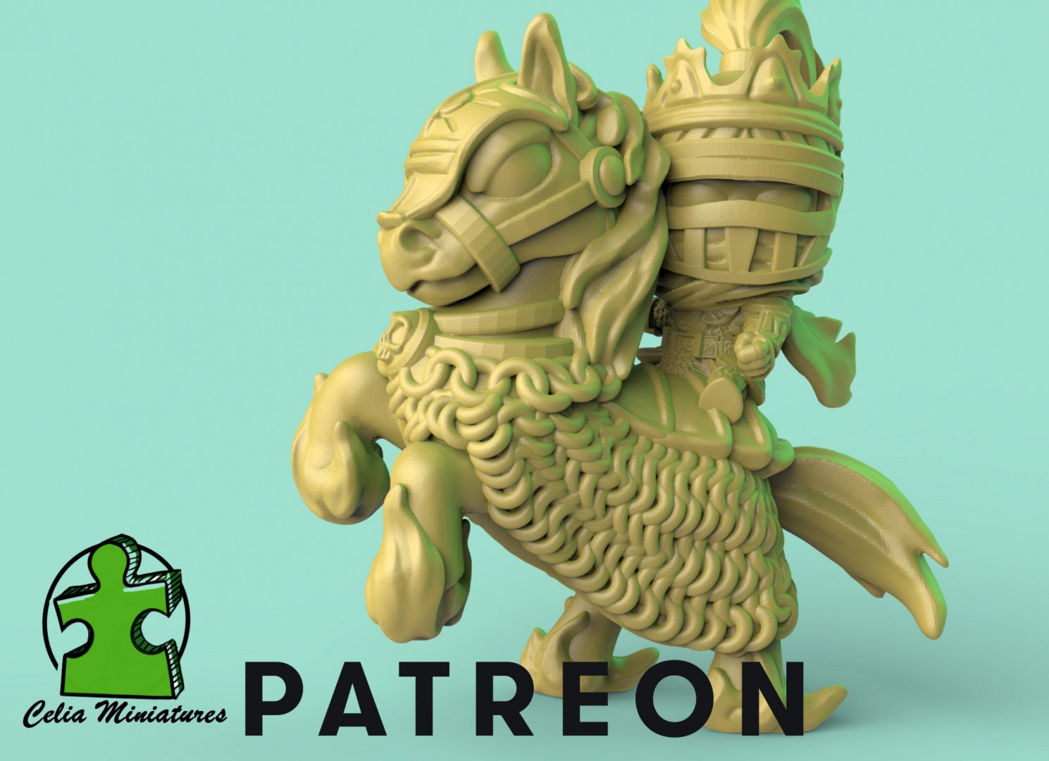 Undead Knight on Horse Chibi Figurine by Celia Miniatures - Etsy