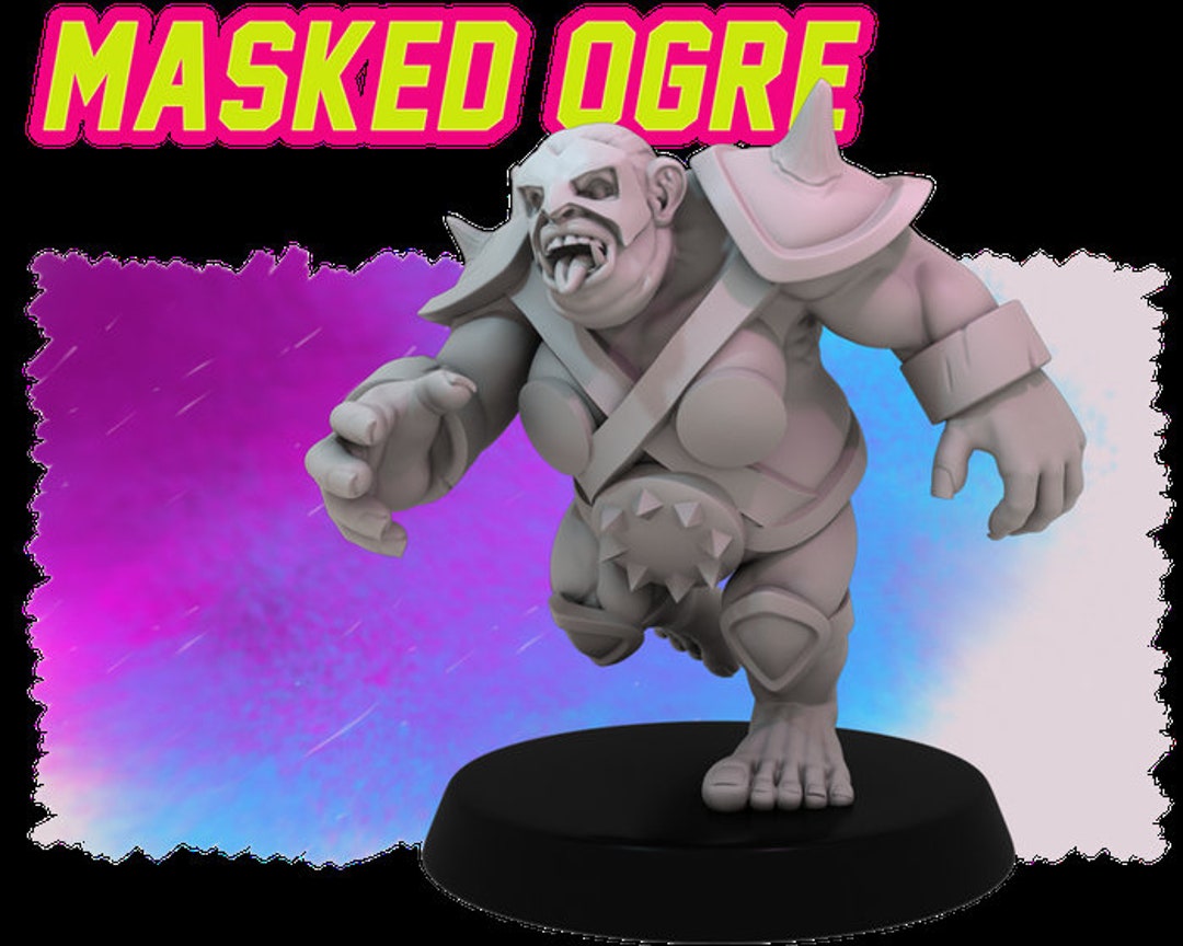 Masked Ogre Big Guy woman, 32mm Scale Miniatures Sculpted by Cosmondo ...