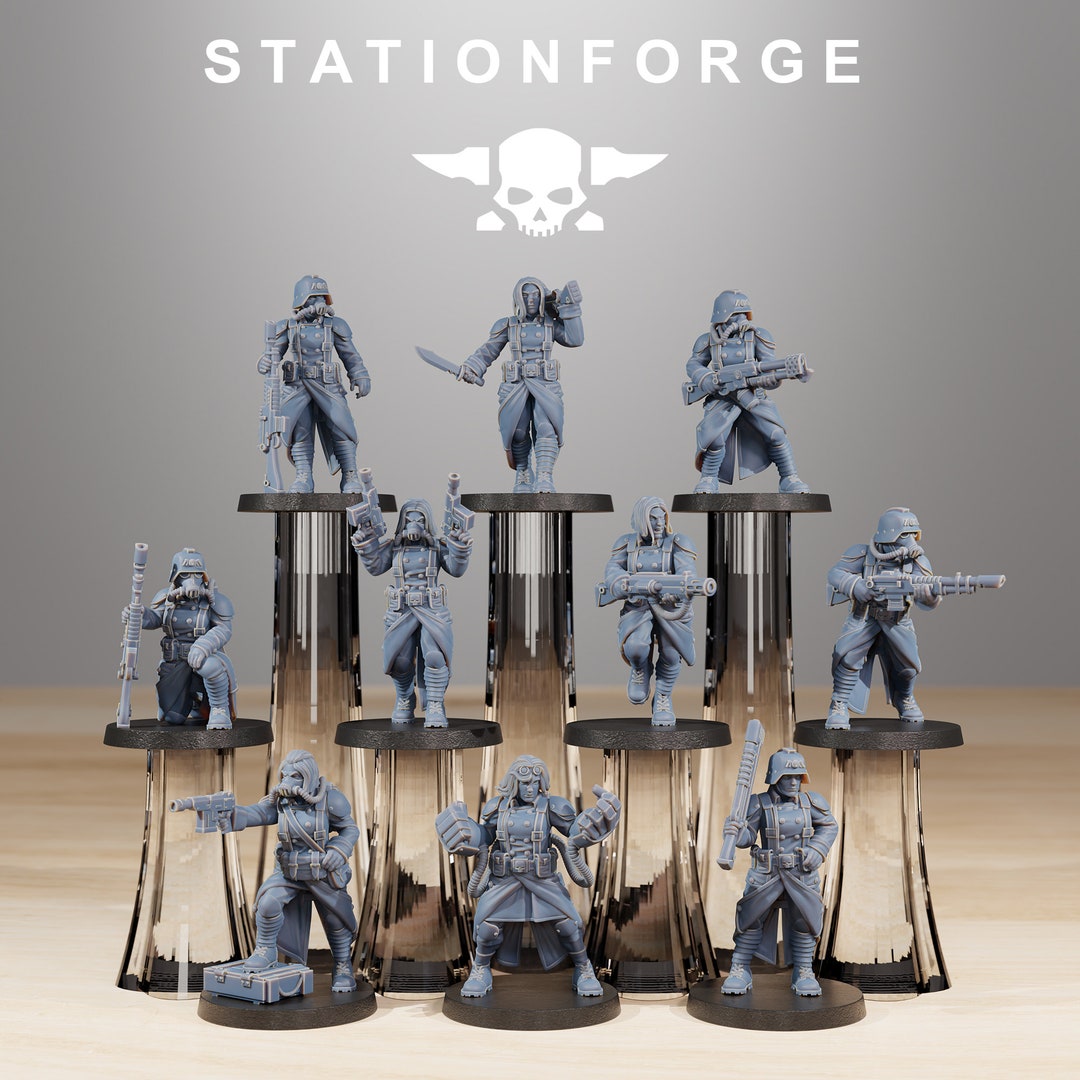 Grim Guard Female Squad From Stationforge Miniatures, Perfect for 28mm ...