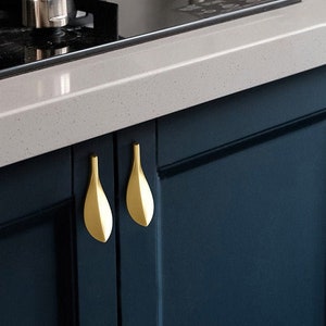 Leaves Solid Brass Cabinet Knob, Leaf Pulls, Kitchen Knobs, Drawer Knobs,replacement Door Pull ...