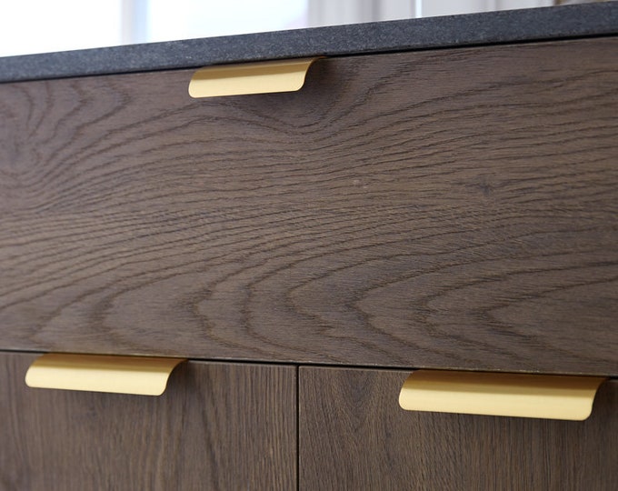 Brushed Brass Gold Profile Trim Edge Mount Lip Pulls 3 Lengths ...