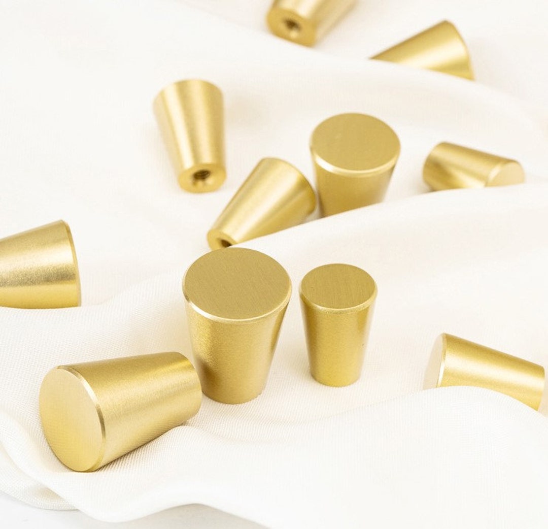 Tapered Solid Brass Drawer Pulls,tapered Brass Cabinet Pulls, Kitchen ...