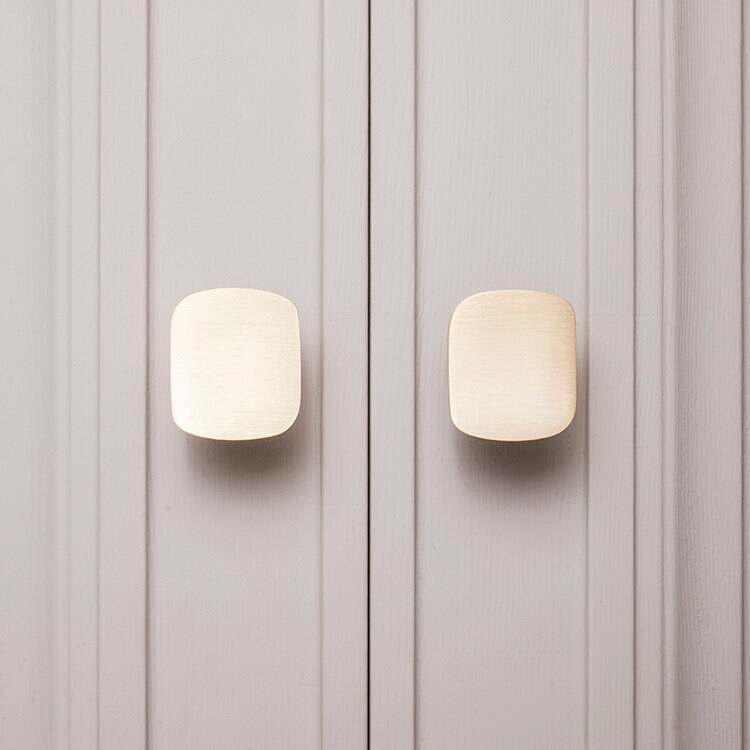 Rectangle Solid Brass Cabinet Knob Kitchen Knobs Gold Drawer - Etsy