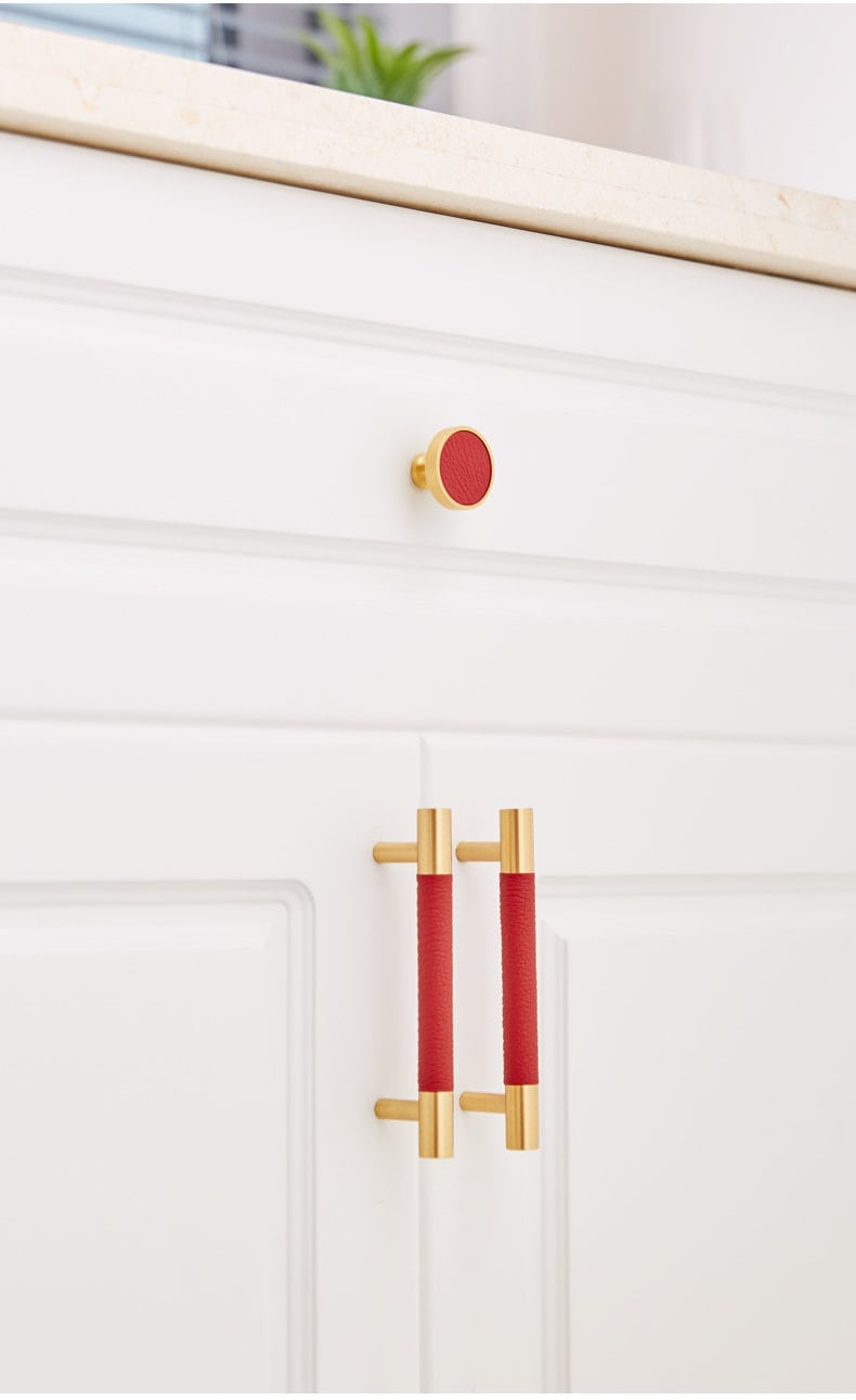 Brass Leather Soft Touch Cabinet Handlescolorful Dresser | Etsy