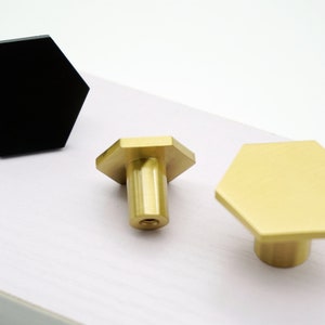 Solid Brass Hexagon Cabinet Knobs, Kitchen Knobs, Gold Drawer Knobs,replacement Door Handles ...