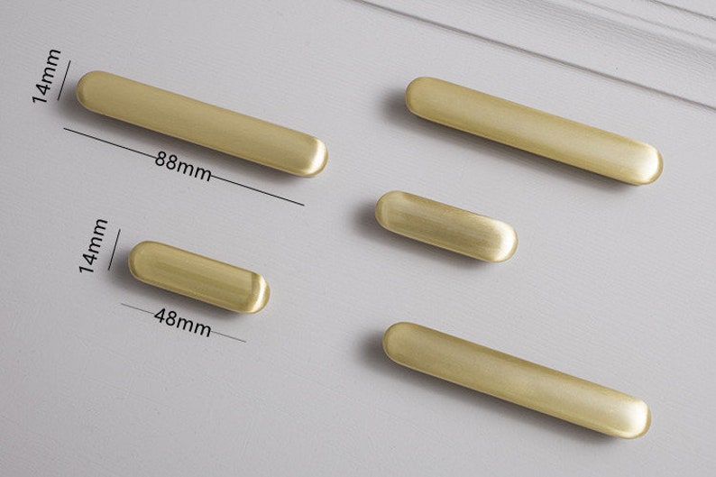 Ellipse Solid Brass Handles Oval Brass Knobs Oval-shaped - Etsy