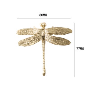 Solid Brass Dragonfly Cabinet Knobs, Retro Dragonfly Pull, Drawer Pulls, Wardrobe Knobs ...