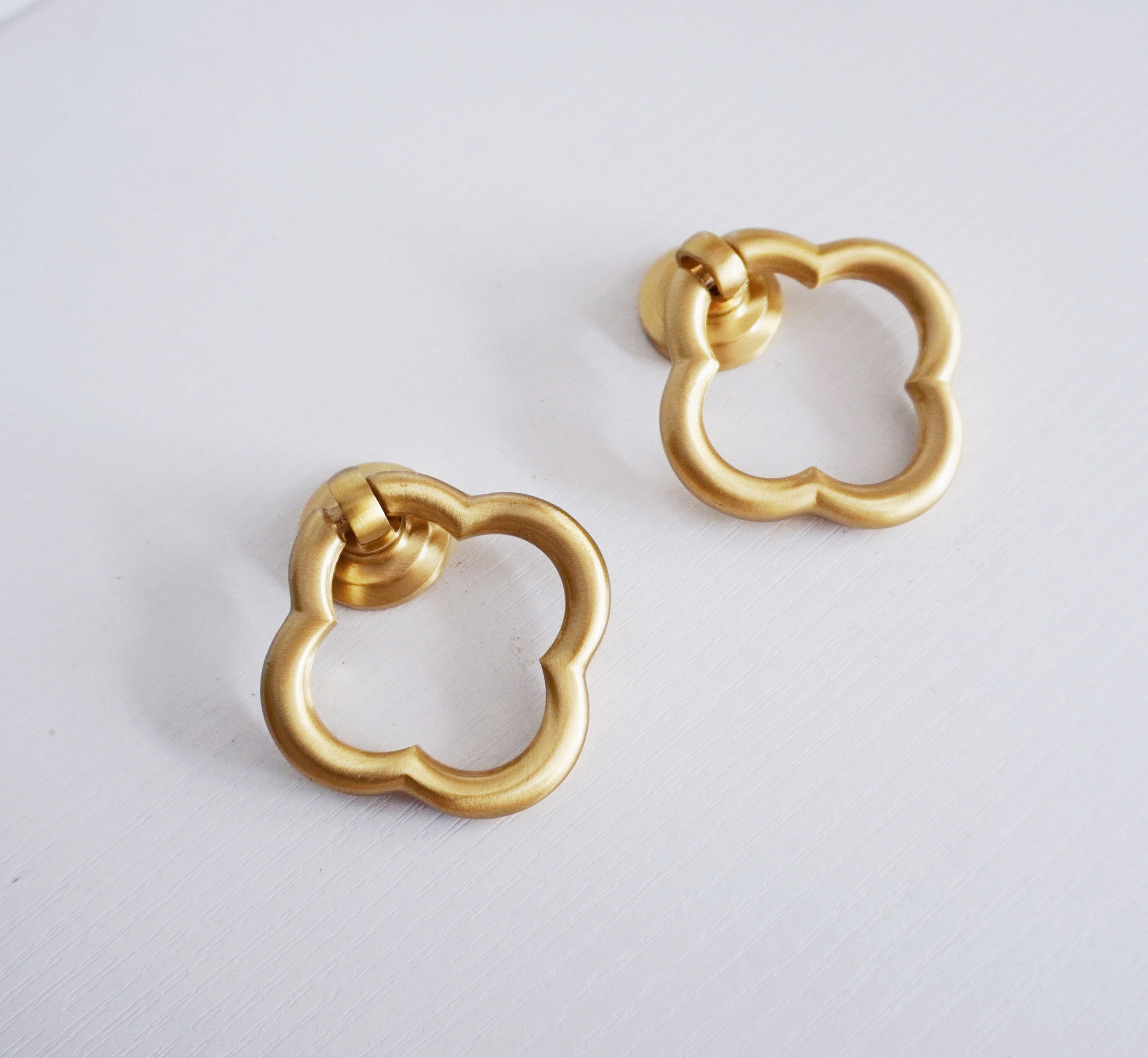 Brass Ring,pull Ring,vintage Ring-pulls,solid Brass Pulls,flower ...