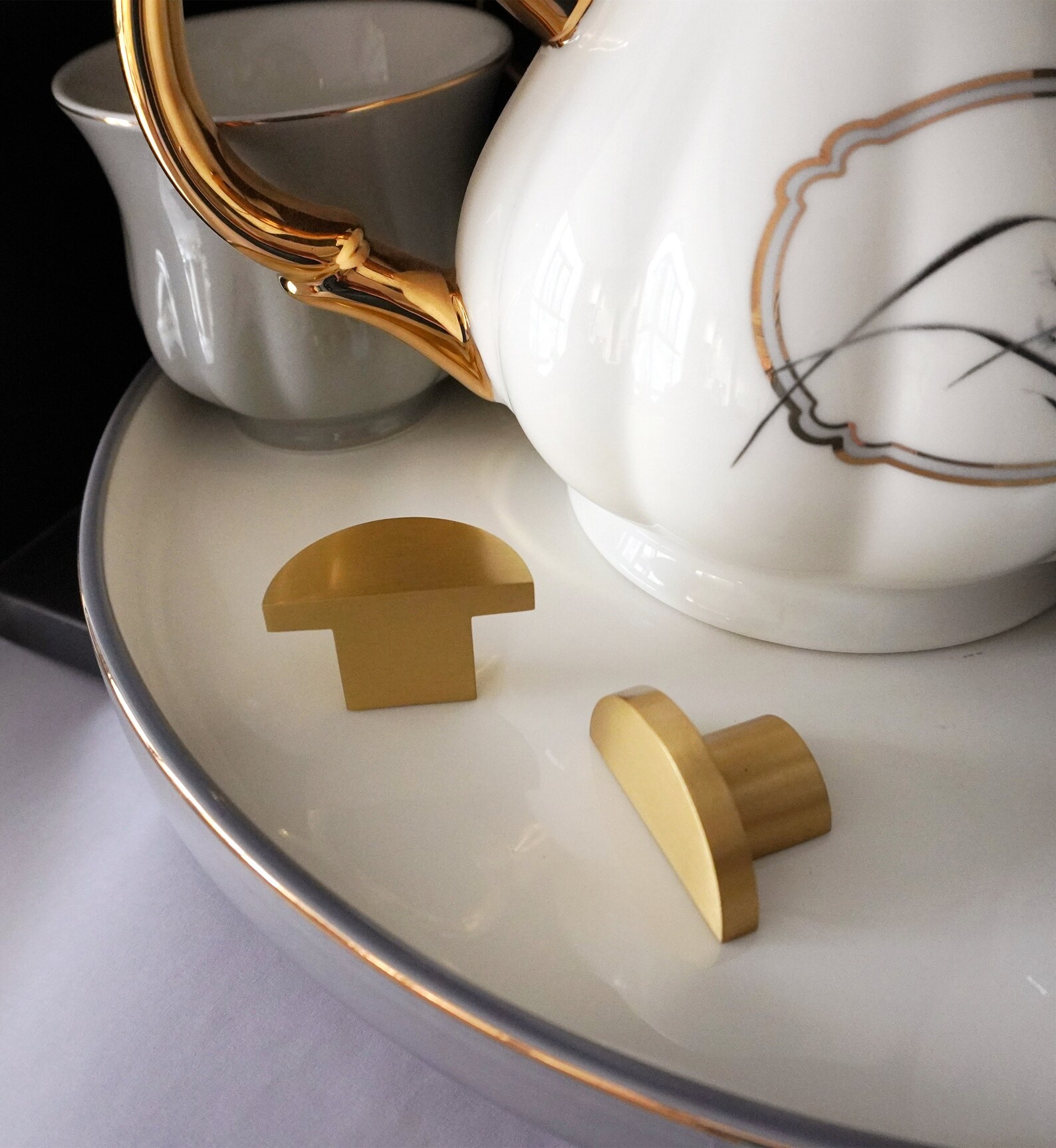 Matte Golden Knobssolid Brass Semicircle Pullshalf Moon - Etsy