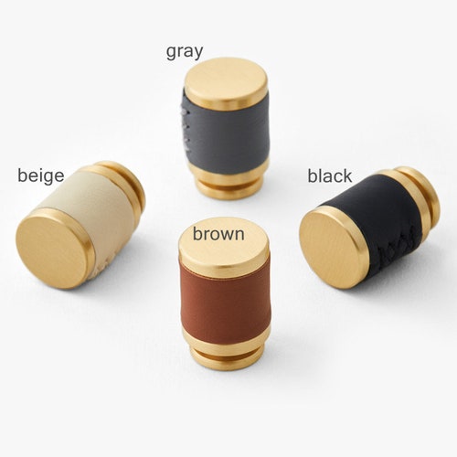 Brass Leather Soft Touch Cabinet Handlescolorful Dresser - Etsy