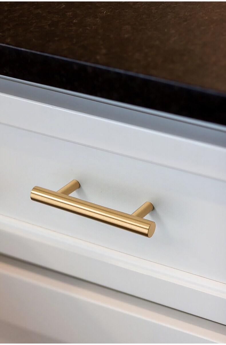 Long T Bar Cabinet Handlessolid Brass Door Handlesdrawer - Etsy