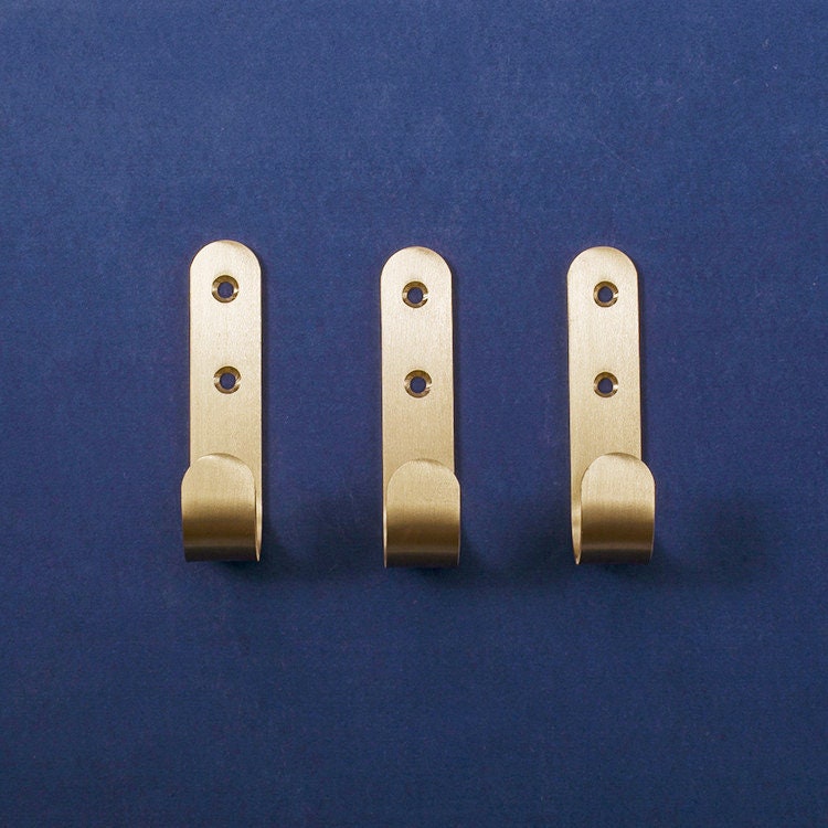 Solid Brass J Hooks Straight Hook Screw Free Hooks Hat | Etsy