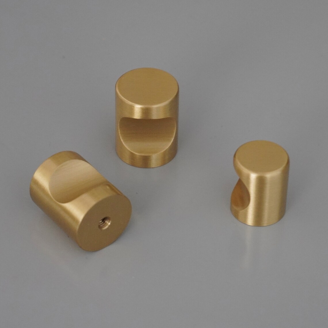 Cylinder Pullscircular Knobsround Drawer Pullsbrass Circle - Etsy