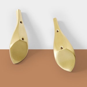 Leaves Solid Brass Cabinet Knob, Leaf Pulls, Kitchen Knobs, Drawer Knobs,replacement Door Pull ...