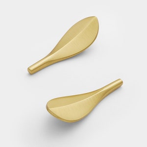 Leaves Solid Brass Cabinet Knob, Leaf Pulls, Kitchen Knobs, Drawer Knobs,replacement Door Pull ...