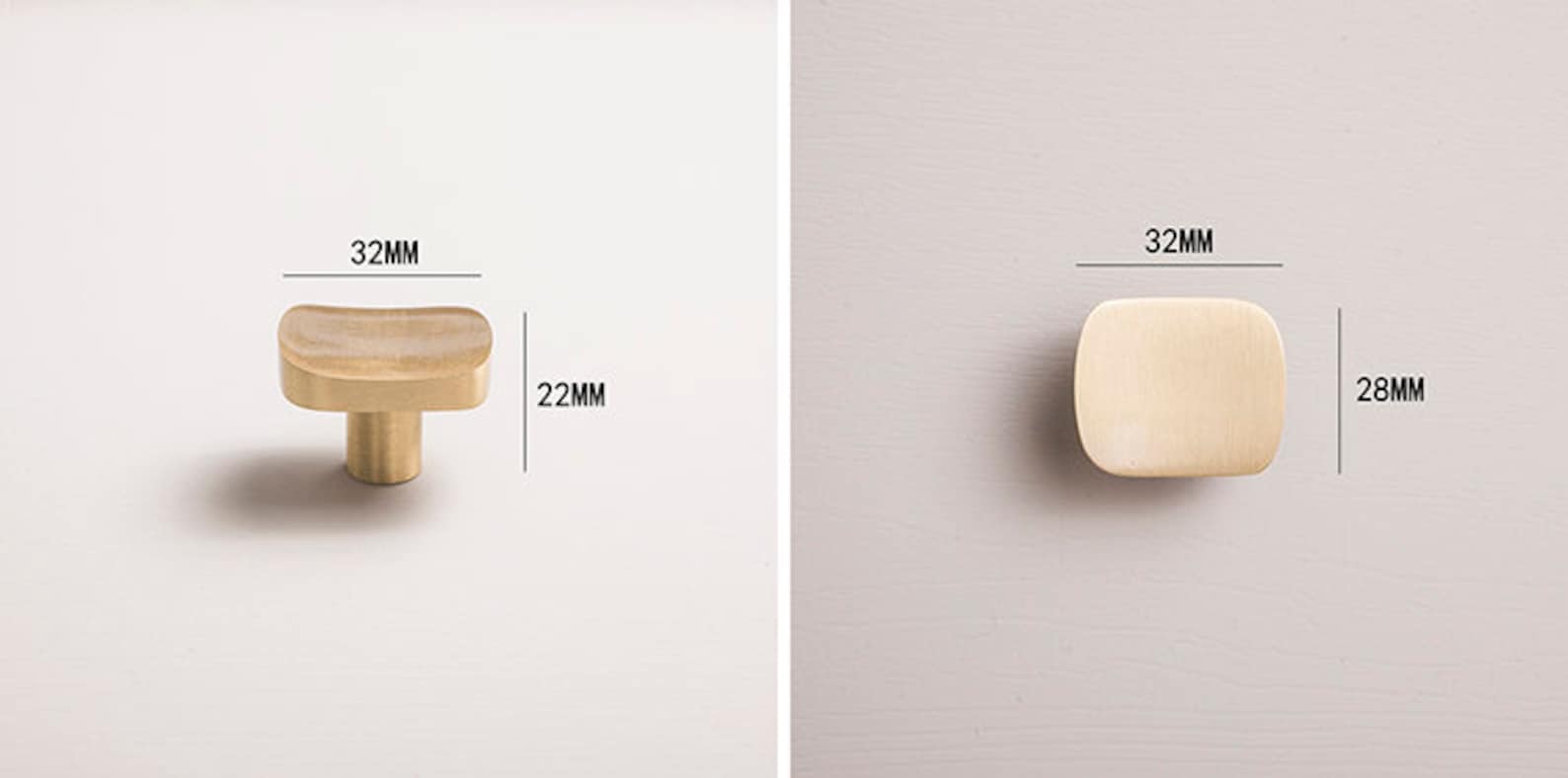 Rectangle Solid Brass Cabinet Knob Kitchen Knobs Gold Drawer - Etsy