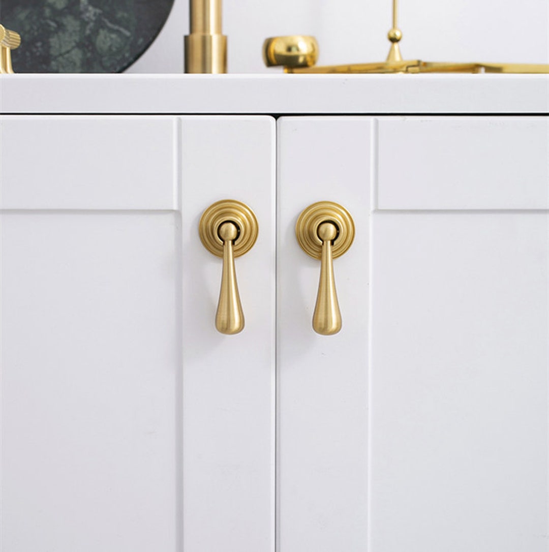 Solid Brass Water Drop Cabinet Knobs,simple Chinese Handles,pure Copper ...