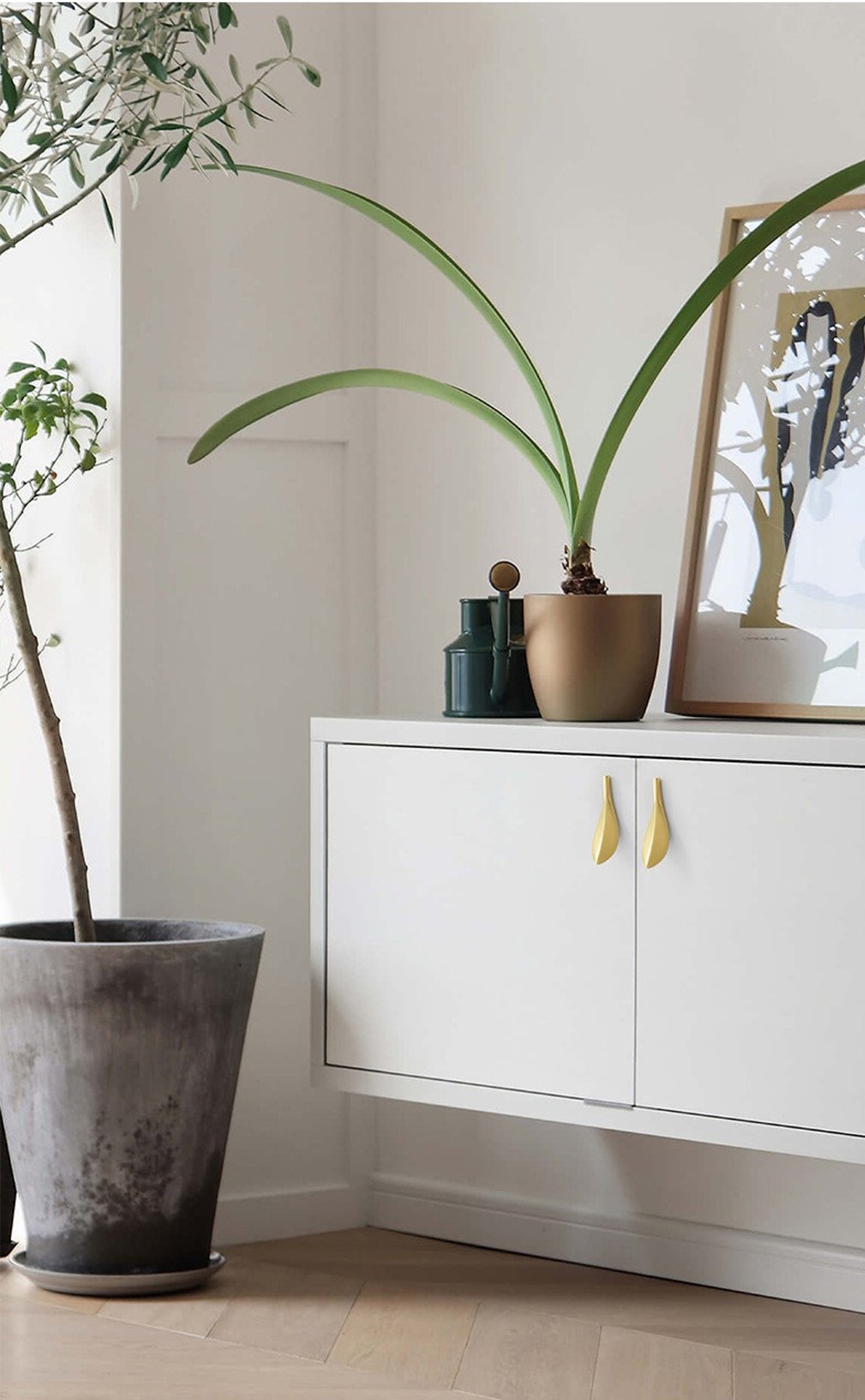 Leaves Solid Brass Cabinet Knob leaf Pulls Kitchen Knobs | Etsy