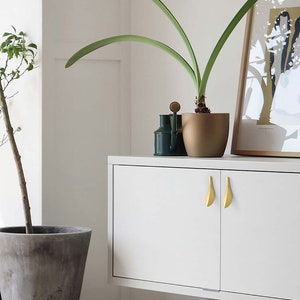 Leaves Solid Brass Cabinet Knob, Leaf Pulls, Kitchen Knobs, Drawer Knobs,replacement Door Pull ...