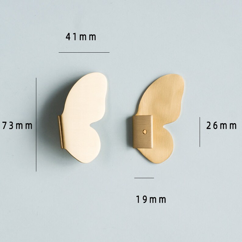 Solid Brass Butterfly Handles Cabinet Knobs Drawer Pulls - Etsy
