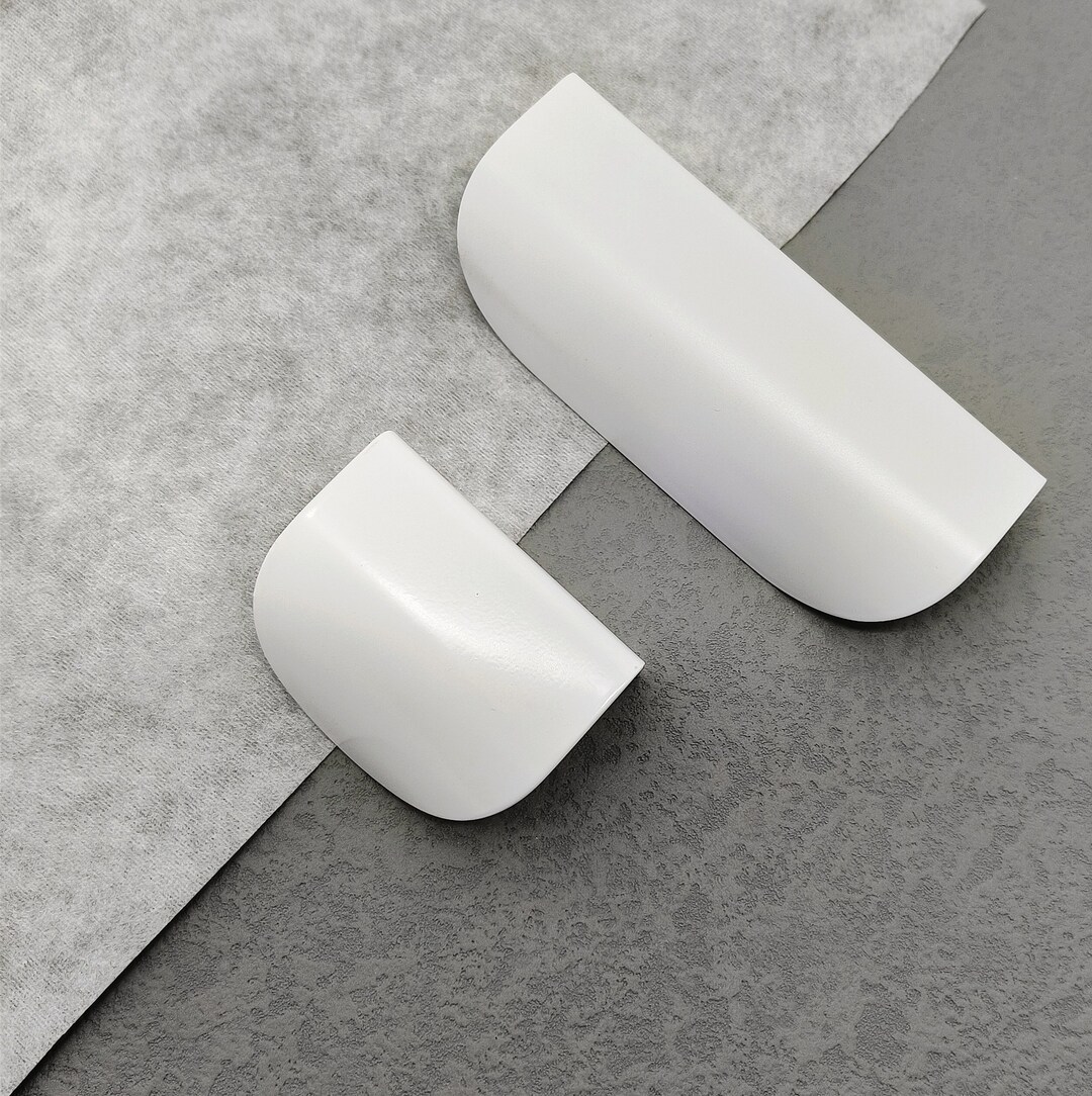White Pulls,lip Cabinet Knobs,invisible Leaf Pull,matte White Handles ...