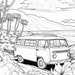 VW Micro Bus Camping Adventures Series 46-50 Coloring Pages 8x11 - Etsy