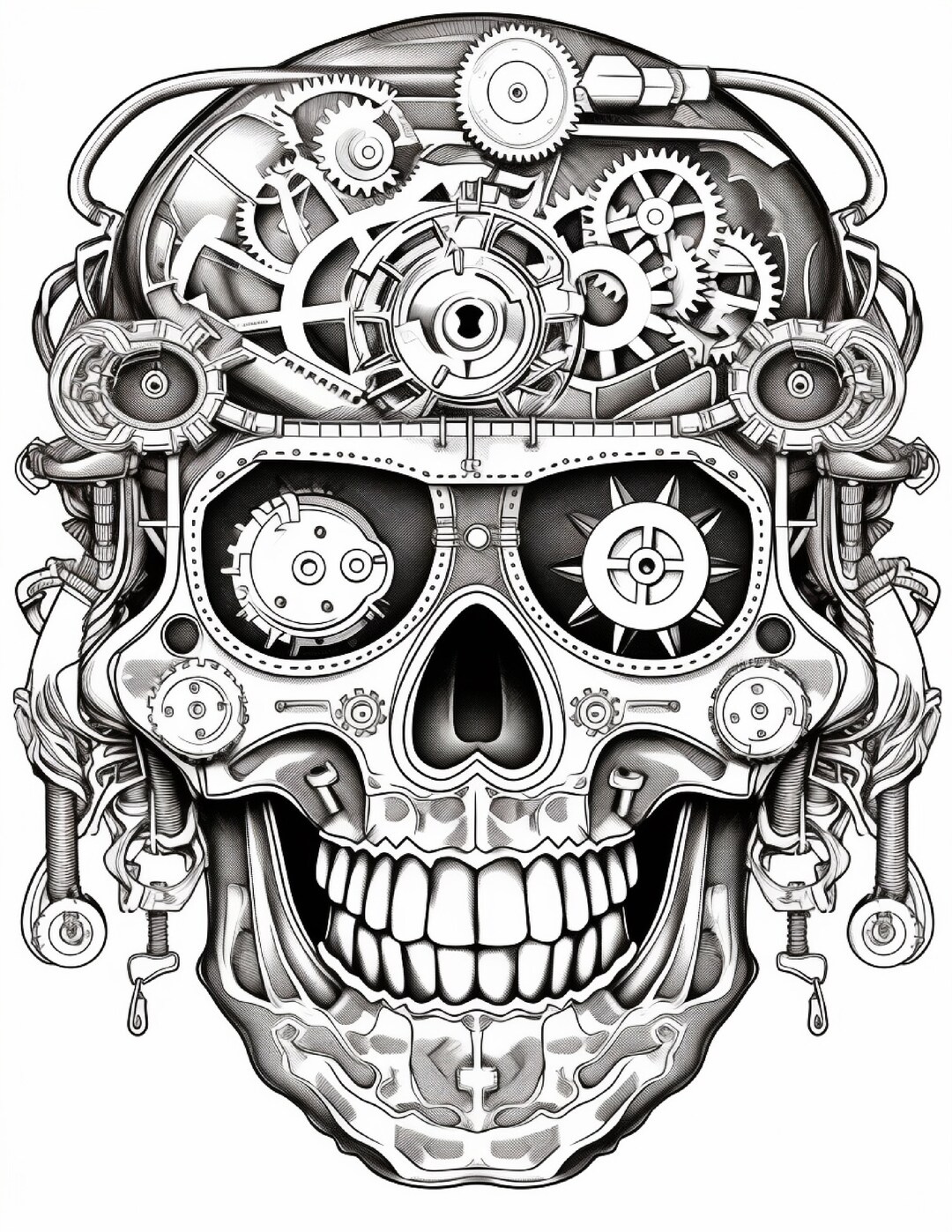 Steampunk Skull Series 16-20 Coloring Pages 8x11 - Etsy