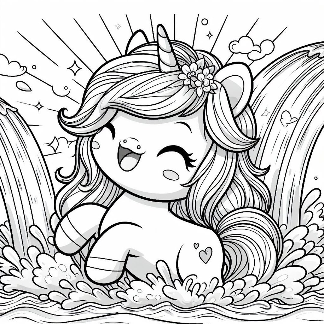 Enchanting Unicorn 85 Pages Kids Coloring Pages 8x11 - Etsy