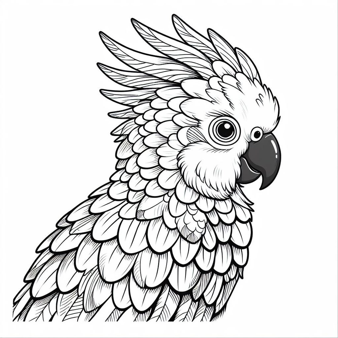 Cute Parrot 36-40 Kids Coloring Pages 8x11 - Etsy