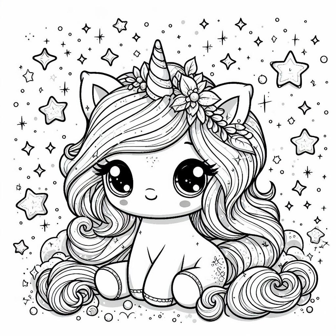 Enchanting Unicorn 31-35 Kids Coloring Pages 8x11 - Etsy Canada