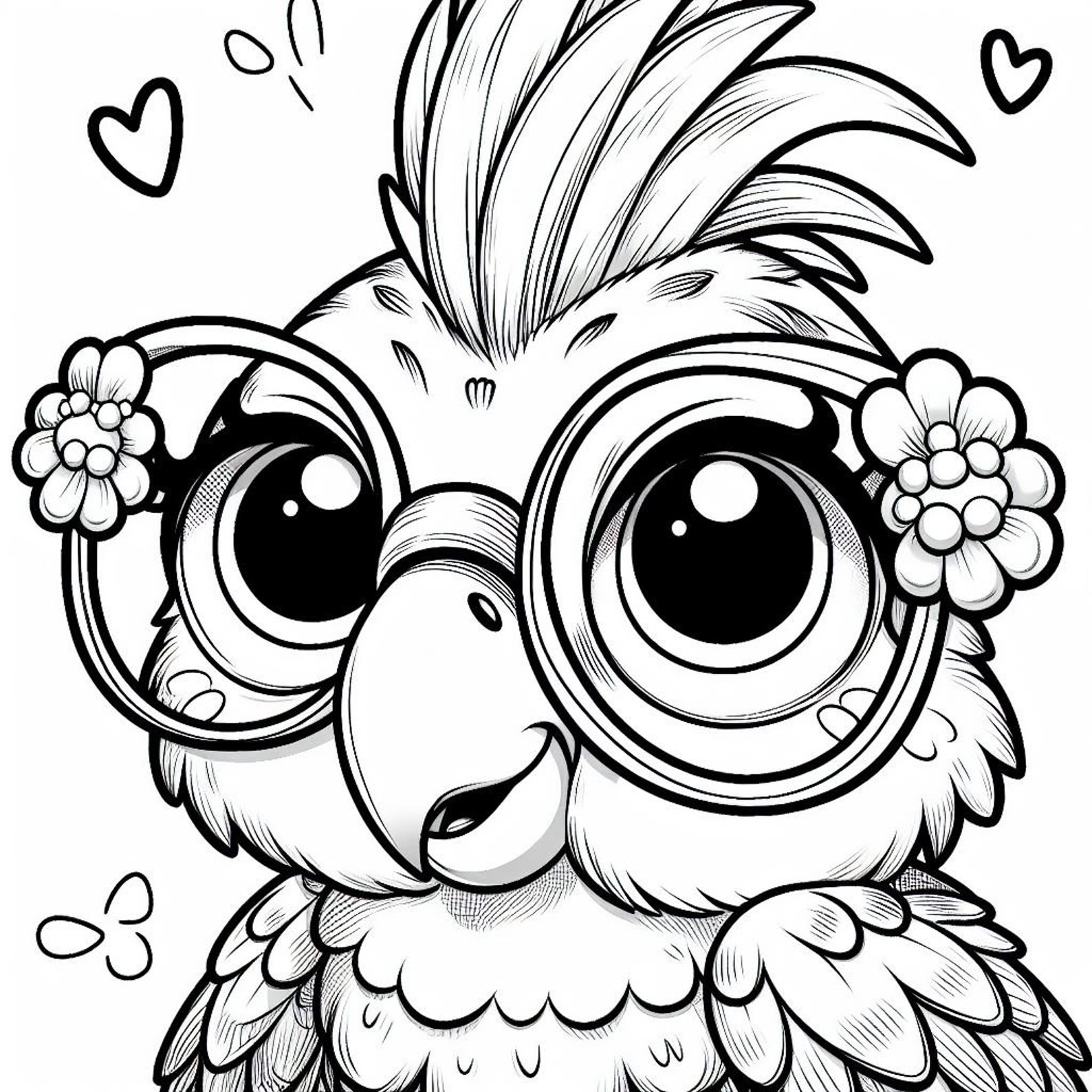 Cute Parrot 11-15 Kids Coloring Pages 8x11 - Etsy