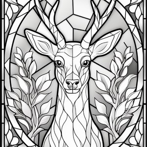Animals Stained Glass FX 81-85 Adult Coloring Pages 8x11 - Etsy