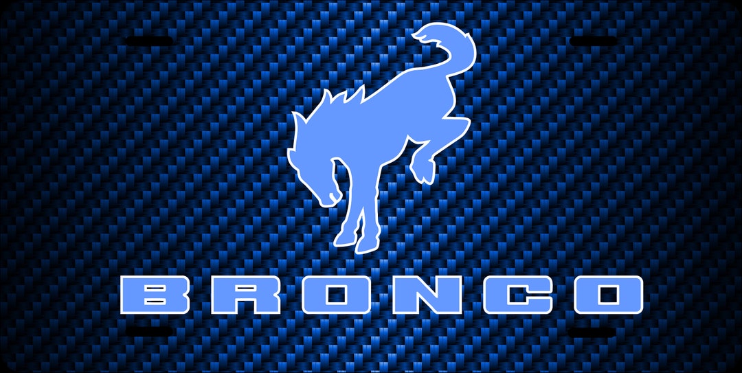 Blue Carbon Fiber Bronco Custom License Plate - Etsy
