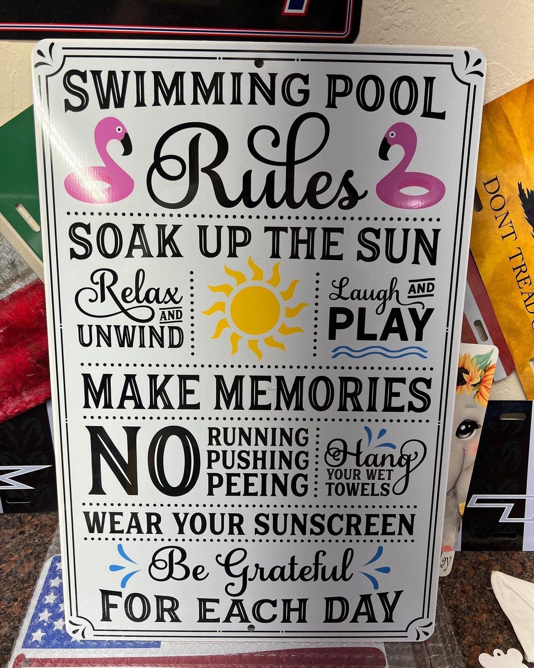 Pool Rules Custom 12 X 18 Wall Sign - Etsy