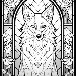 Animals Stained Glass FX 76-80 Adult Coloring Pages 8x11 - Etsy
