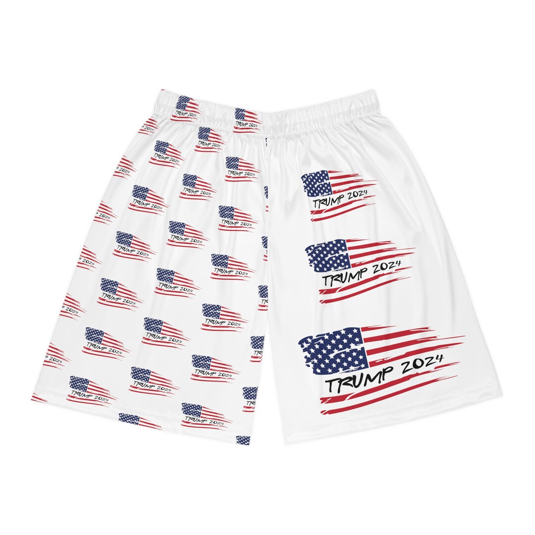 Trump 2024 American Flag Distressed 1 Basketball Shorts AOP - Etsy