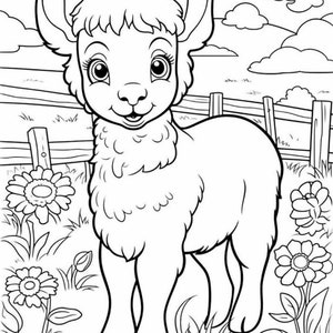 Cute Farm Animals 196-200 Kids Coloring Pages 8x11 - Etsy