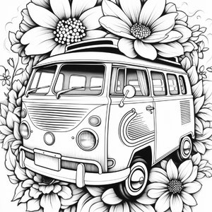 VW Micro Bus Camping Adventures Series 36-40 Coloring Pages 8x11 - Etsy