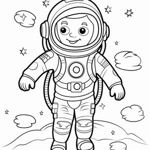 Space Adventures 46-50 Kids Coloring Pages 8x11 - Etsy