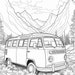 VW Micro Bus Camping Adventures Series 46-50 Coloring Pages 8x11 - Etsy