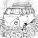 VW Micro Bus Camping Adventures Series 36-40 Coloring Pages 8x11 - Etsy
