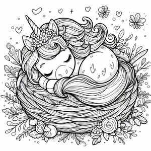 Enchanting Unicorn 71-75 Kids Coloring Pages 8x11 - Etsy