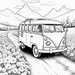 VW Micro Bus Camping Adventures Series 16-20 Coloring Pages 8x11 - Etsy