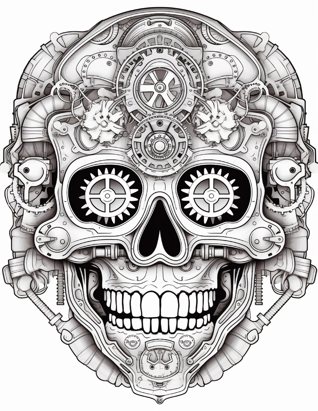 Steampunk Skull Series 26-30 Coloring Pages 8x11 - Etsy