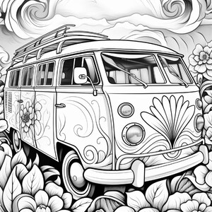 VW Micro Bus Camping Adventures Series 16-20 Coloring Pages 8x11 - Etsy