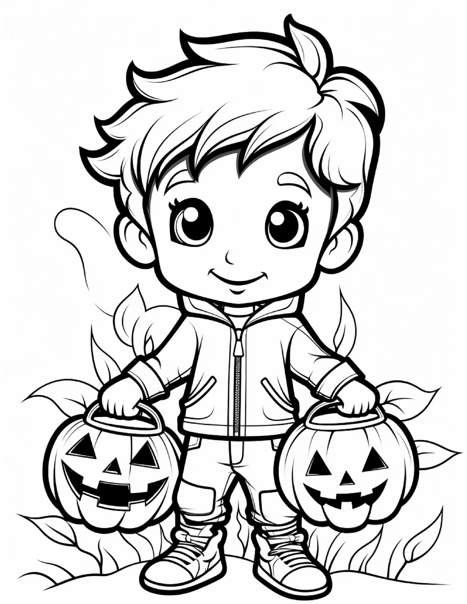Cute Happy Halloween 6-10 Kids Coloring Pages 8x11 - Etsy