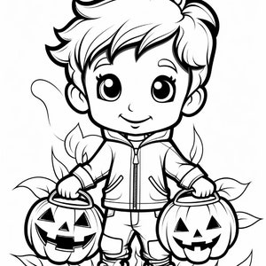 Cute Happy Halloween 6-10 Kids Coloring Pages 8x11 - Etsy Canada