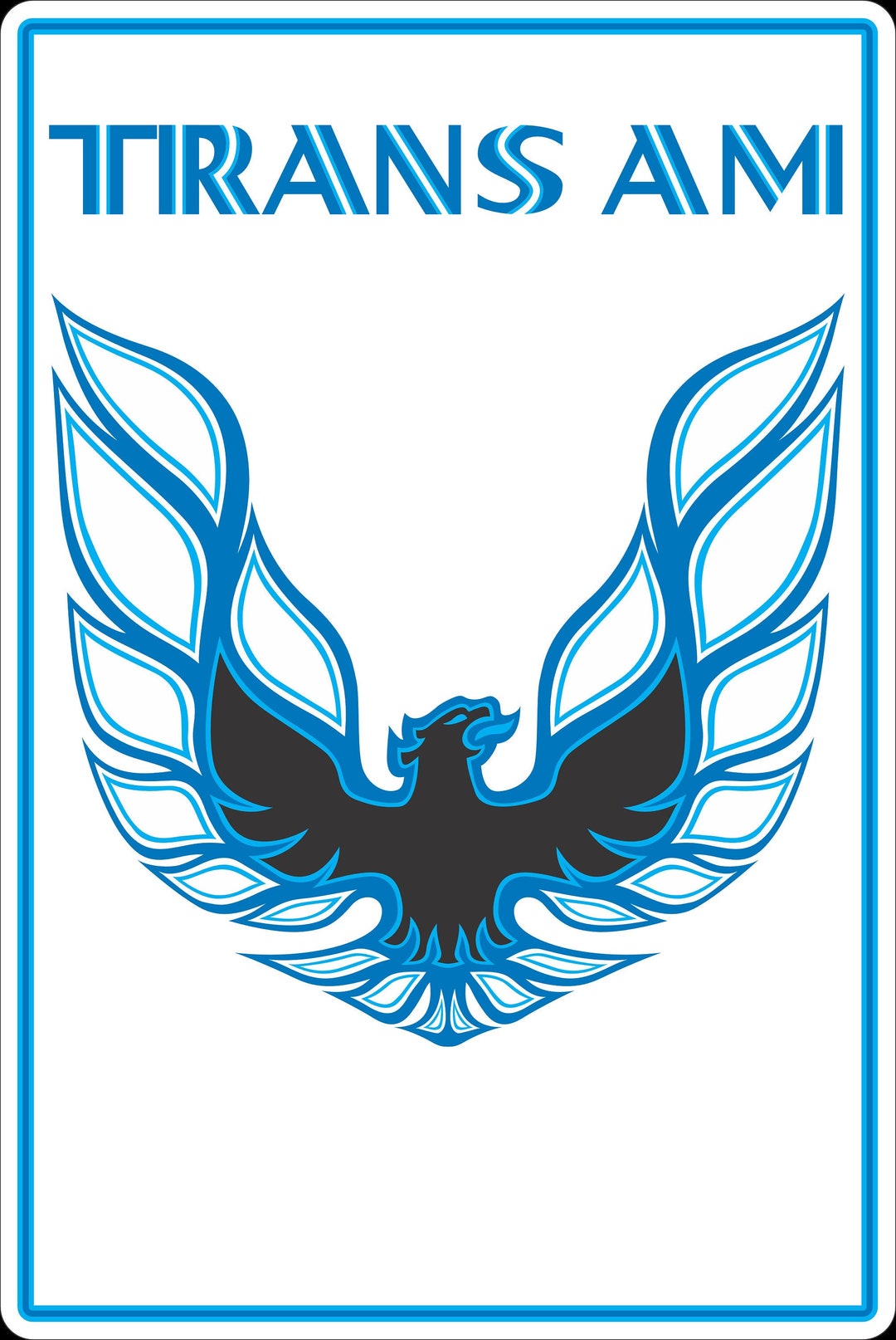 Trans Am Logo White & Blue Custom 12 X 18 Wall Art - Etsy
