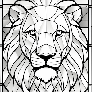 Animals Stained Glass FX 71-75 Adult Coloring Pages 8x11 - Etsy