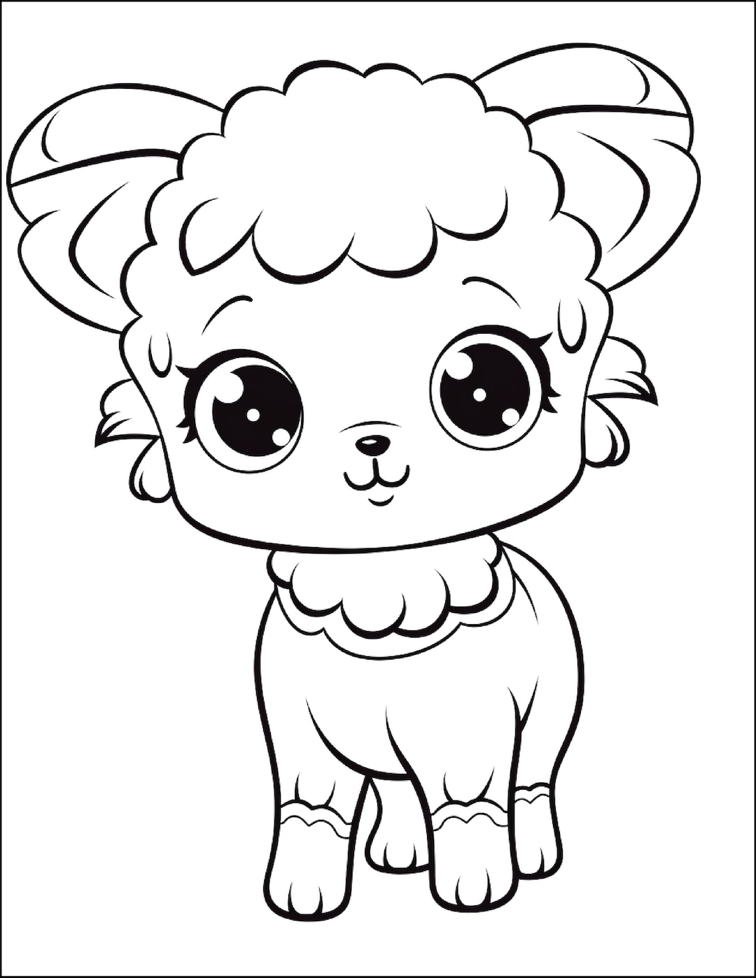 Cute Animals 71-75 Kids Coloring Pages 8x11 - Etsy